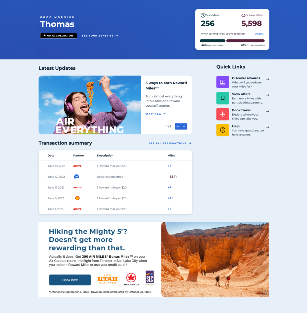 Introducing Your New AIR MILES Collector Dashboard